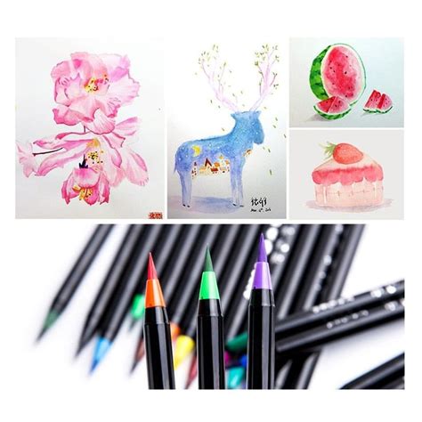 Premium Watercolor Style Art Markers 2 Pcs Set Pen And Watercolor
