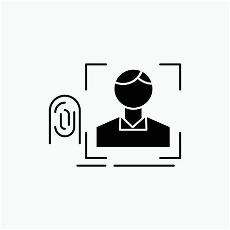 Finger Fingerprint Recognition Scan Scanning Glyph Icon Vector Isolated Illustration