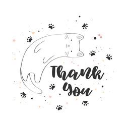 Thank You Cat Vector Images 84