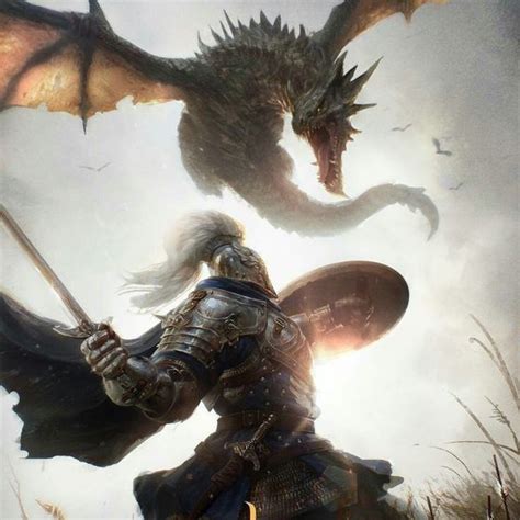 Knight Vs Dragon Dragon Fight Dragon Art Dragon Artwork