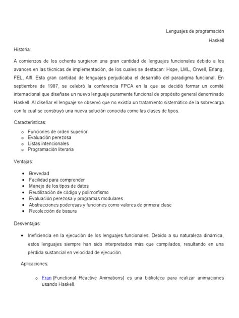 haskell pdf programacion funcional lenguaje de programación