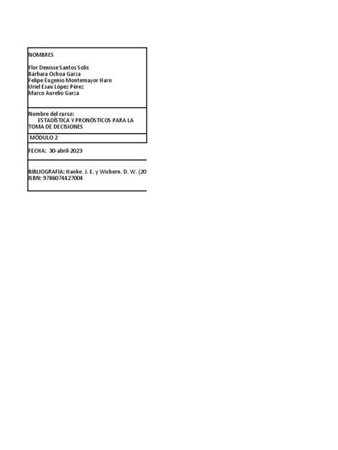 Evidencia 1 Estadistica Descargar Gratis Pdf Error Medio Cuadrado Intervalo De Confianza