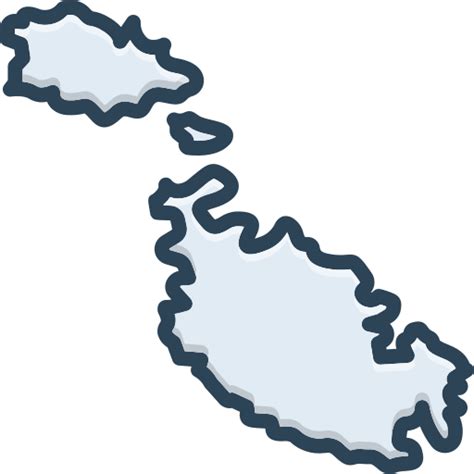 malta map europe country contour boundary island icon download