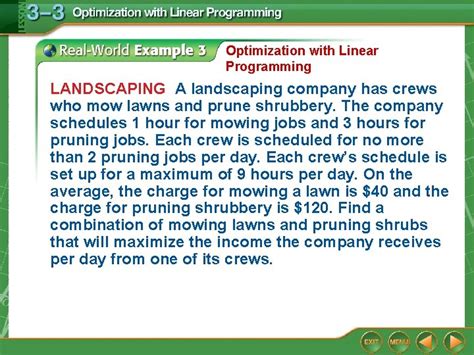 Lesson 3 3 Optimization With Linear Programming Fiveminute