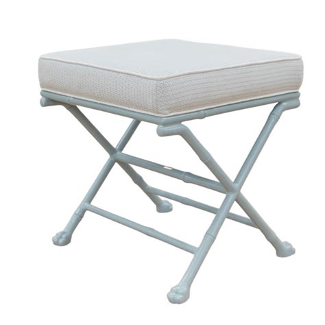 Faux Bamboo Footed X Stool Custom Color Large Society Social