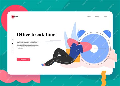 사무실 휴식 시간입니다 효율적이고 효과적인 시간 관리를 통한 상황 및 사무실 장면 프리미엄 벡터