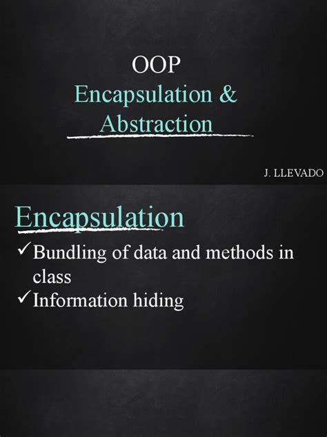Lecture 4 Oop Encapsulation And Abstraction Pdf