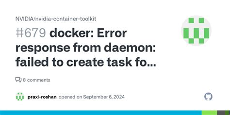 Docker Error Response From Daemon Failed To Create Task For Container Failed To Create Shim