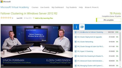 Microsoft Virtual Academy Learn Failover Clustering And Hyper V