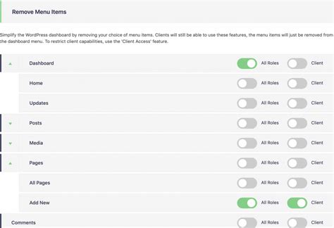Remove Menu Items Documentation Ultimate Client Dash