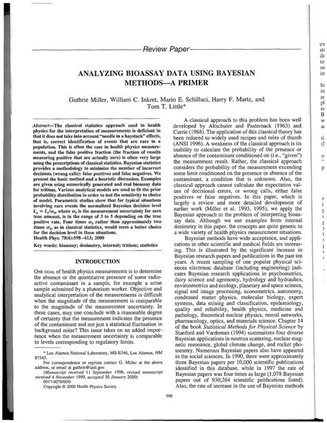 pdf analyzing bioassay data using bayesian methods a primer