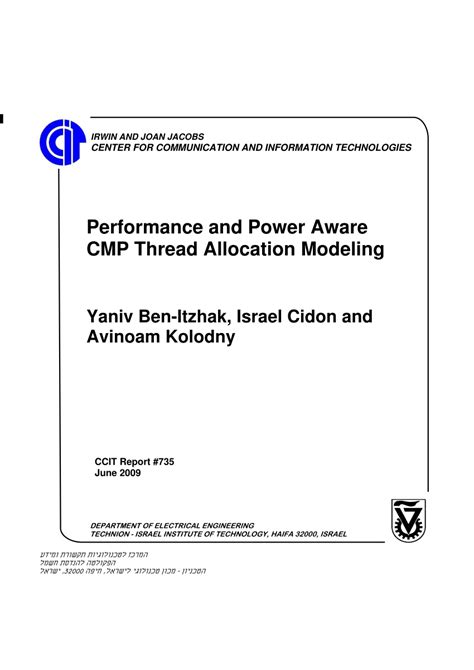 Pdf Performance And Power Aware Cmp Thread Allocation Modeling 1