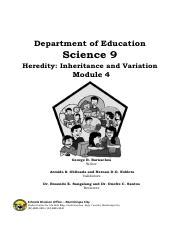 Science GRade 9 Module 4 First Quarter Pdf Department Of Education Science 9 Heredity
