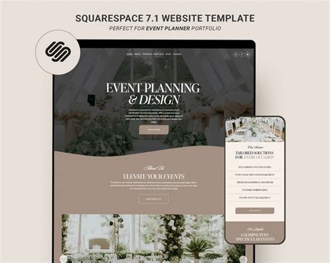 Squarespace Website Template Event Planner Decotator Modern Website Theme Event Planning