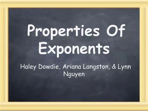 PPT Properties Of Exponents PowerPoint Presentation Free Download ID 2564711