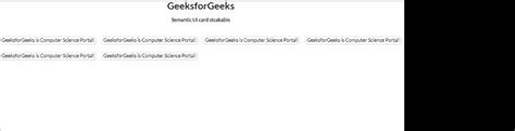 Semantic Ui Card Variations Geeksforgeeks