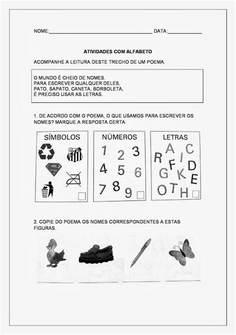 Atividade Pronta Diferenciar Letras De Números Atividades Com O