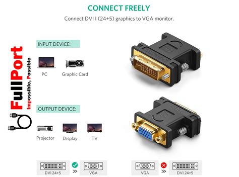 قیمت و خرید مبدل 5 24 Dvi I Dual Link به Vga یوگرین مدل Hd15 20122