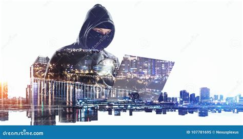 Hacker Man Steal Information Stock Image Image Of Cyberspace Hack 107781695