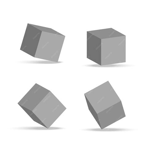 Premium Vector Cube Rotation Perspective Geometric Form Spin Abstract Shape Vector Vector