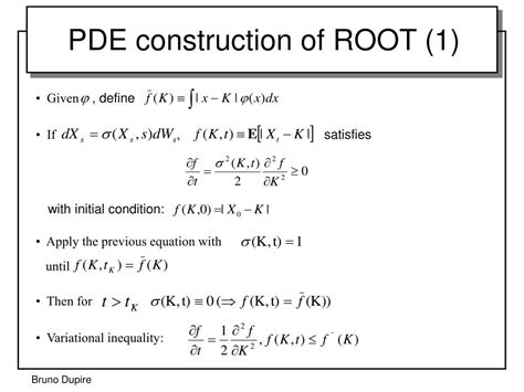 Ppt Applications Of The Root Solution Of The Skorohod Embedding