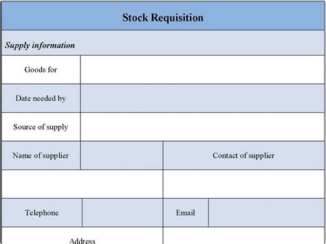 Stock Requisition Forms Editable Pdf Forms