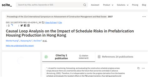 Citation Report Causal Loop Analysis On The Impact Of Schedule Risks