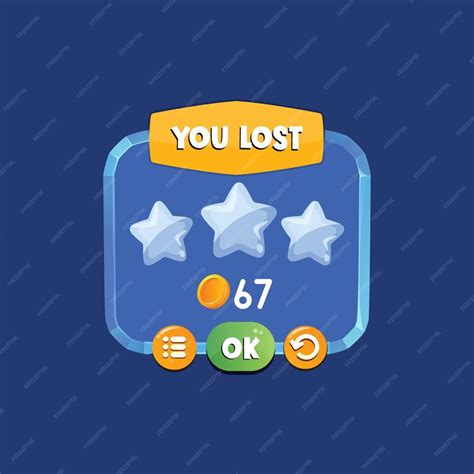 Premium Vector Lost Option Menu Ui Kit Collection Buttons For Mobile Development Casual Games