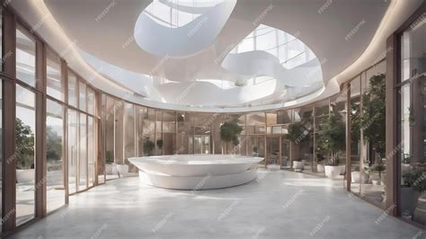 Premium Photo Abstract White Circular Architecture Concave And Convex Curve Building 3d Rendering