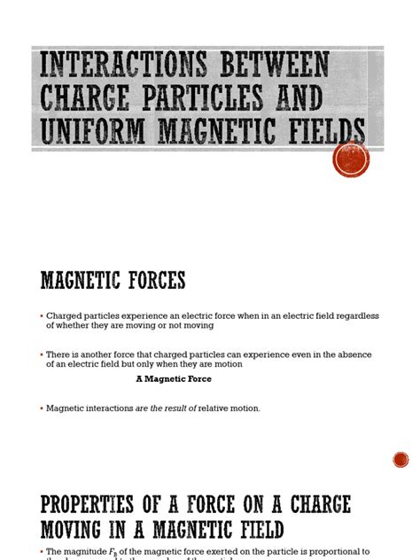 Lesson C Interactions Between Charged Particles And Magnetic Fields Pdf Magnetic Field Force