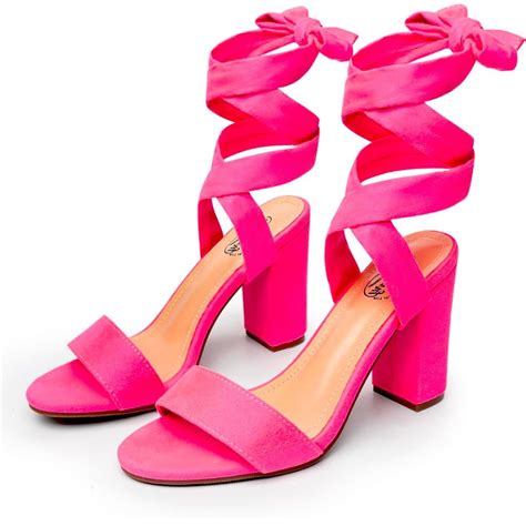 Pink Chunky Heels In 2025 Pink Chunky Heels Heels Pink Glitter Heels