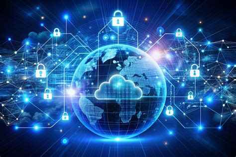 Digital Cloud Computing Cyber Technology Mobile Concept Premium Ai Generated Image