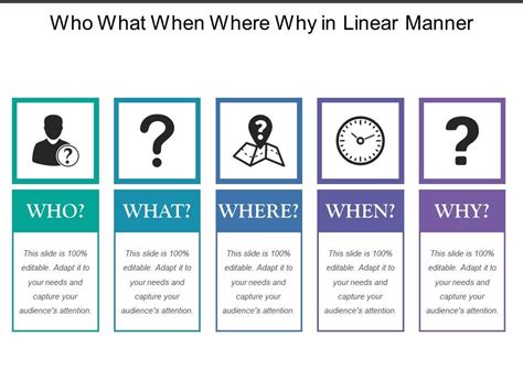 Who What When Where Why In Linear Manner Powerpoint Templates Backgrounds Template Ppt