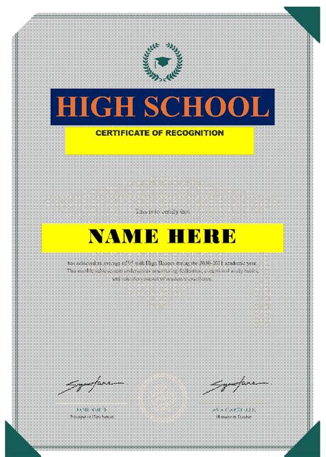 Student Recognition Certificate Templates Free Report Templates