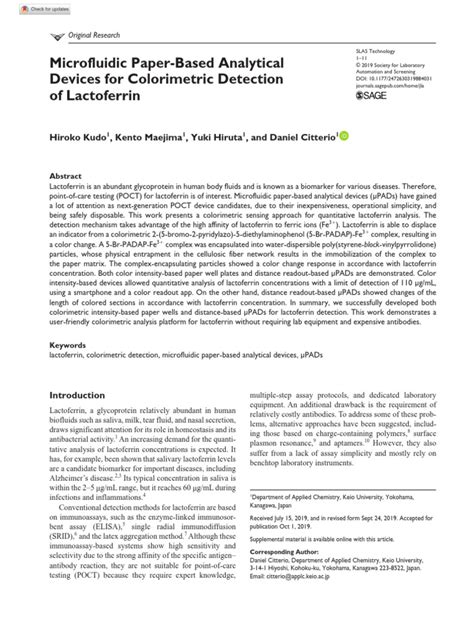 Microfluidic Paper Based Analytical Devices For Colorimetric Detection