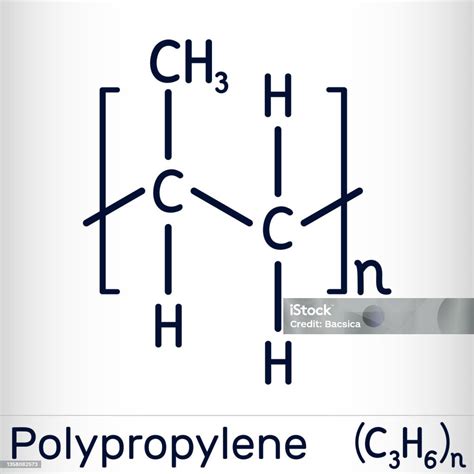 폴리 프로필렌 폴리 프로필렌 분자 프로필렌의 열가소성 폴리머입니다 골격 화학 포뮬러 0명에 대한 스톡 벡터 아트 및 기타 이미지