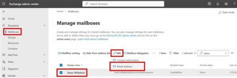 PrimarySmtpAddress Easy365Manager