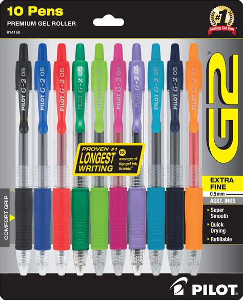 Pilot G2 Pens 0 5 Mm 10 Pack Of 5 Blue And 5 Black Pens