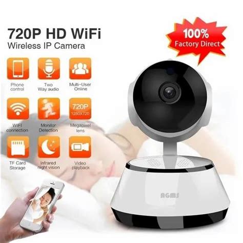 AGMS Wireless HD IP WiFi CCTV Indoor Security Camera (Support Up to 64 GB SD Card) (White Color ...