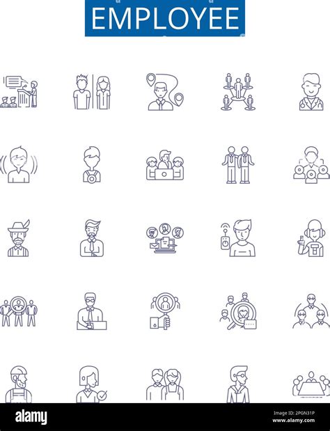 Employee Line Icons Signs Set Design Collection Of Worker Staff Person Personnel Associate