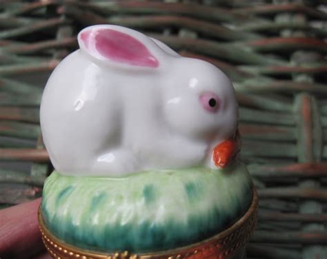 Vintage Takahashi Bunny Trinket Box Etsy