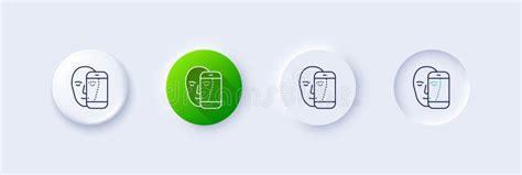Face Biometrics Line Icon Facial Recognition By Phone Sign Line Icons