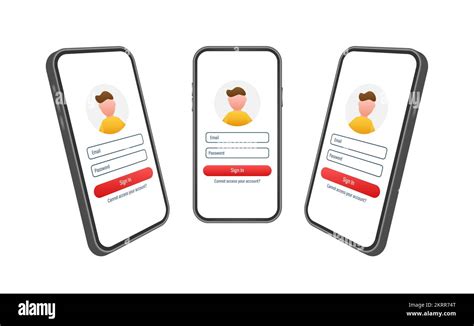 Sign In To Account User Authorization Login Authentication Page Concept Smartphone With Login