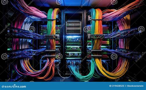 Fiber Server Room Cables Stock Illustration Illustration Of Power 319428525