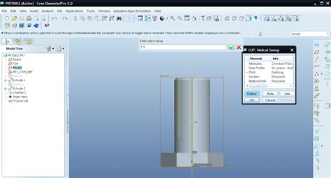 Tutorial Modeling Bolt In Creo Elements Aka Proe Grabcad Tutorials