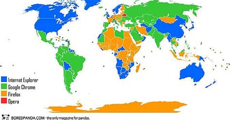 Most Used Web Browser World Map 2012 Imgur