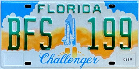 Challenger Columbia License Plate — Amf Cse