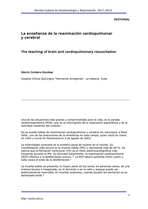 Pdf The Teaching Of Brain And Cardiopulmonary Resuscitation