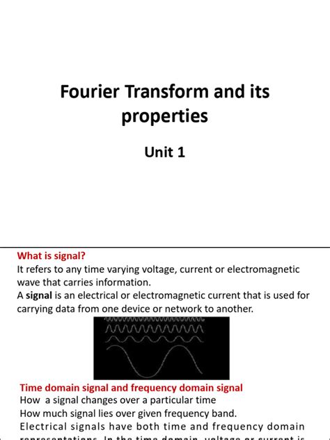 Fourier Transform Basics And Properties Pdf Teaching Methods