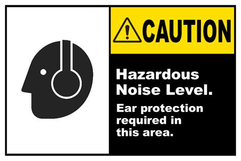 Caution Hazardous Noise Level Safety Label